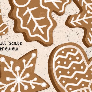 Christmas Cookies Clip Art. Hand Drawn Gingerbread Illustrations ...