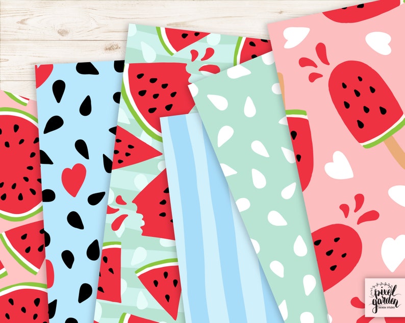 Watermelon Digital Paper. Seamless Watermelon Background. Hand | Etsy