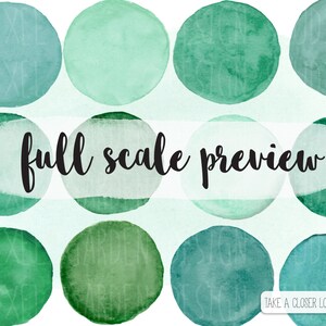Watercolor Dots Clipart. Hand Painted Mint Watercolor Circles ...