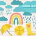 Rainbow Digital Paper. Rain Umbrella Could Patterns. - Etsy