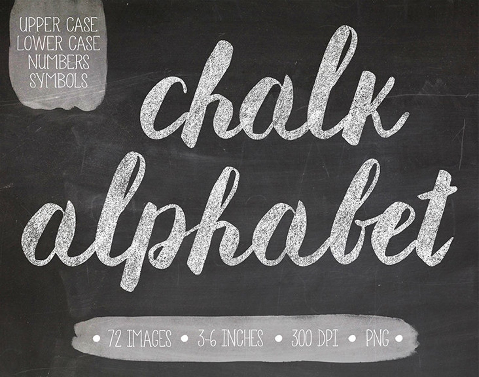 Chalk Alphabet Clipart. Chalkboard Letters Numbers Symbols. - Etsy