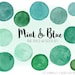 Watercolor Dots Clipart. Hand Painted Mint Watercolor Circles - Etsy