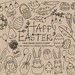 Easter Clipart. Hand Drawn Easter Egg Clip Art. Black & White Spring ...