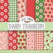 Shabby Strawberry Digital Paper. Cottage Chic Scrapbooking Paper ...