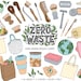 Zero Waste Clip Art. Hand Drawn Eco Friendly Clipart. Doodle Green ...