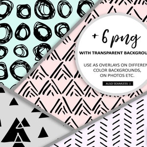 Scandinavian Digital Paper. Nordic Minimalist Doodle Pattern. Hand ...