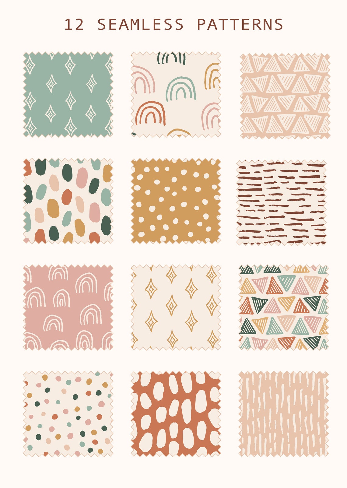 Boho Seamless Digital Paper. Boho Rainbow Scrapbook Paper. - Etsy