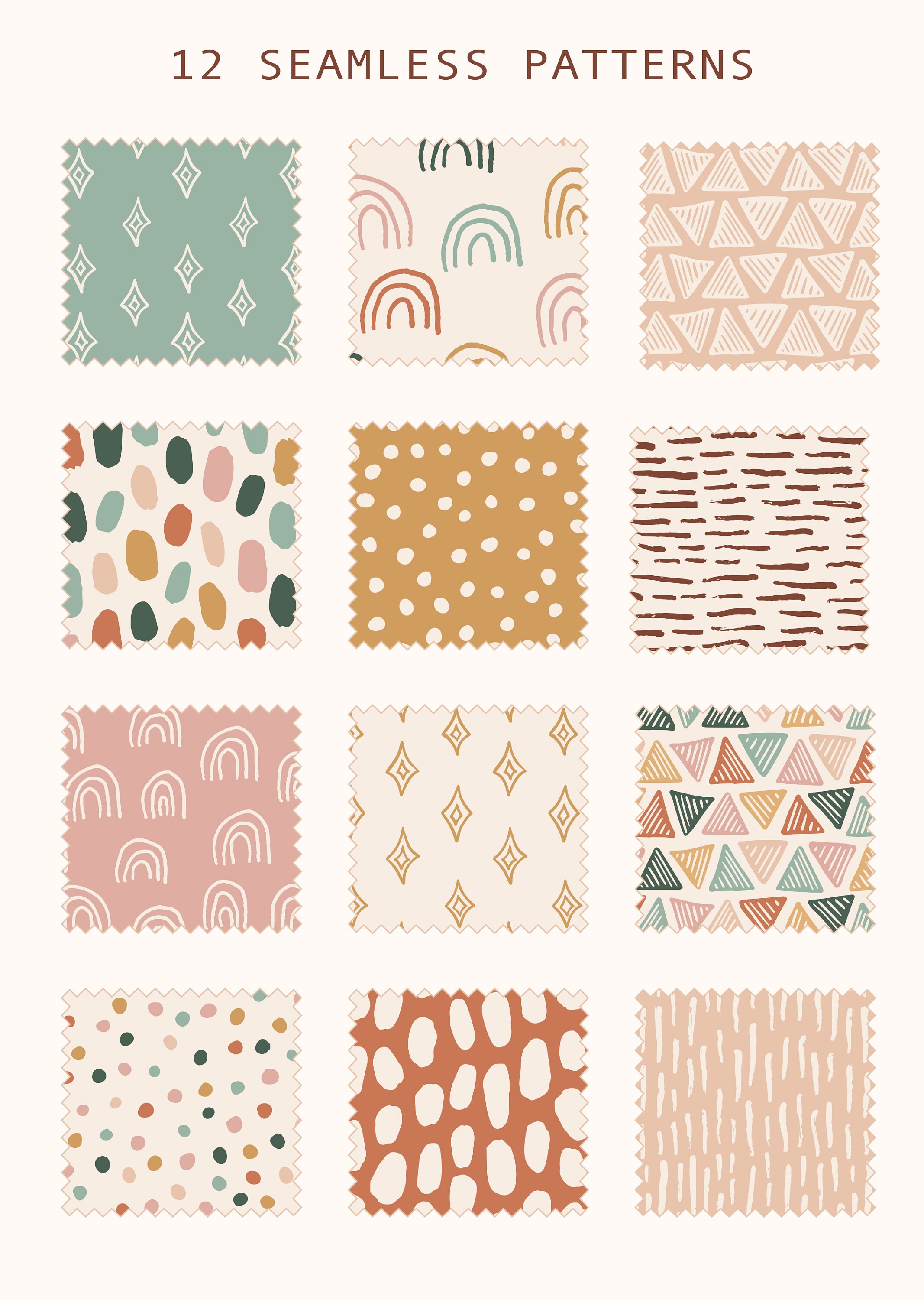 Boho Seamless Digital Paper. Boho Rainbow Scrapbook Paper. Polka Dot ...