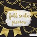 Gold Bunting Banner Clip Art. Gold Glitter Party Garland. Hand Drawn ...