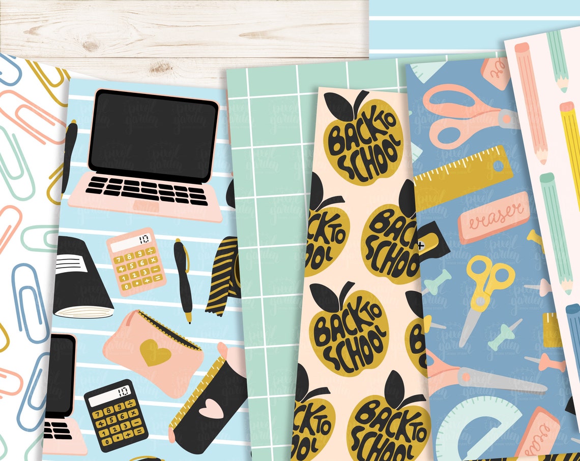 Back to School Digital Paper. Hand Drawn Teacher Background. - Etsy