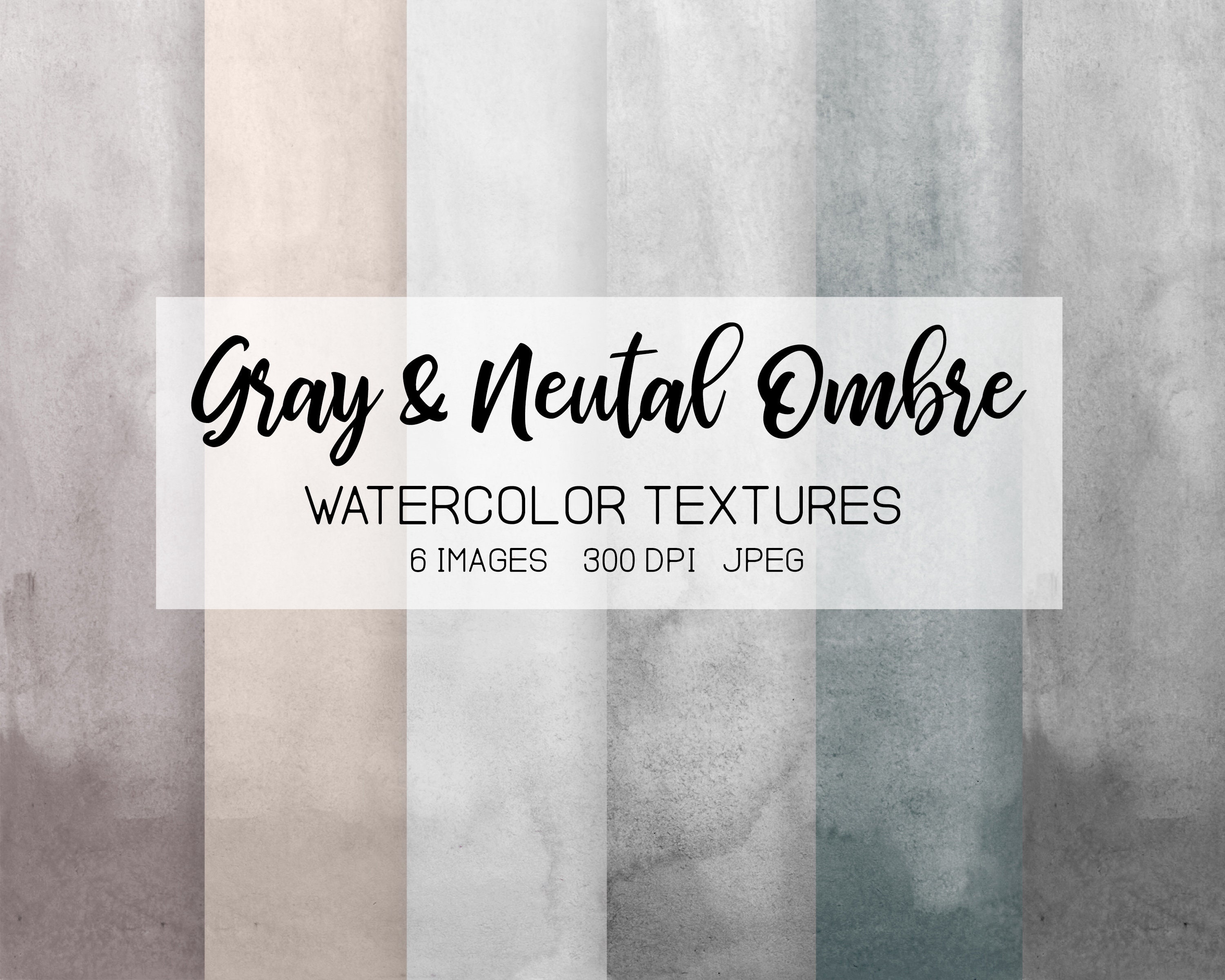 Gray Watercolor Ombre Digital Paper. Handpainted Beige Gray | Etsy