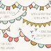 Hand Drawn Bunting Clip Art. Doodle Bunting Banners. Digital Garland ...
