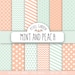 Mint and Peach Digital Paper Pack. Pastel Scrapbooking Paper. | Etsy