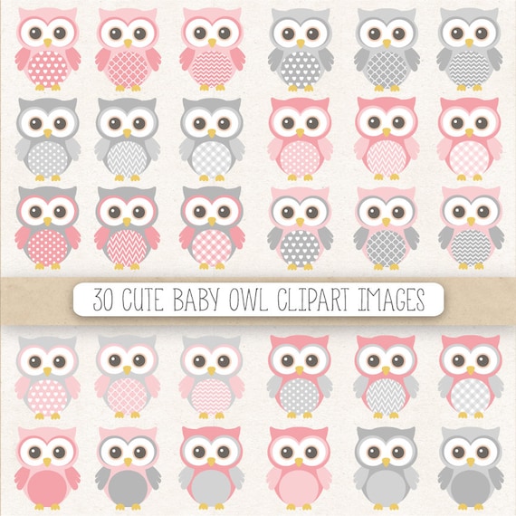 Baby Owl Clipart Pink