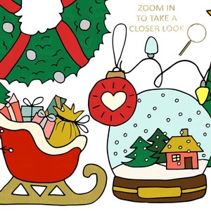 Christmas Clipart. Hand Drawn Christmas Clip Art. Winter Season ...