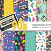 Back to School Digital Paper. Hand Drawn Office Supplies, Student ...