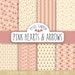 Pink Hearts Digital Paper Pack. Heart Scrapbooking Paper. Pink Arrows ...