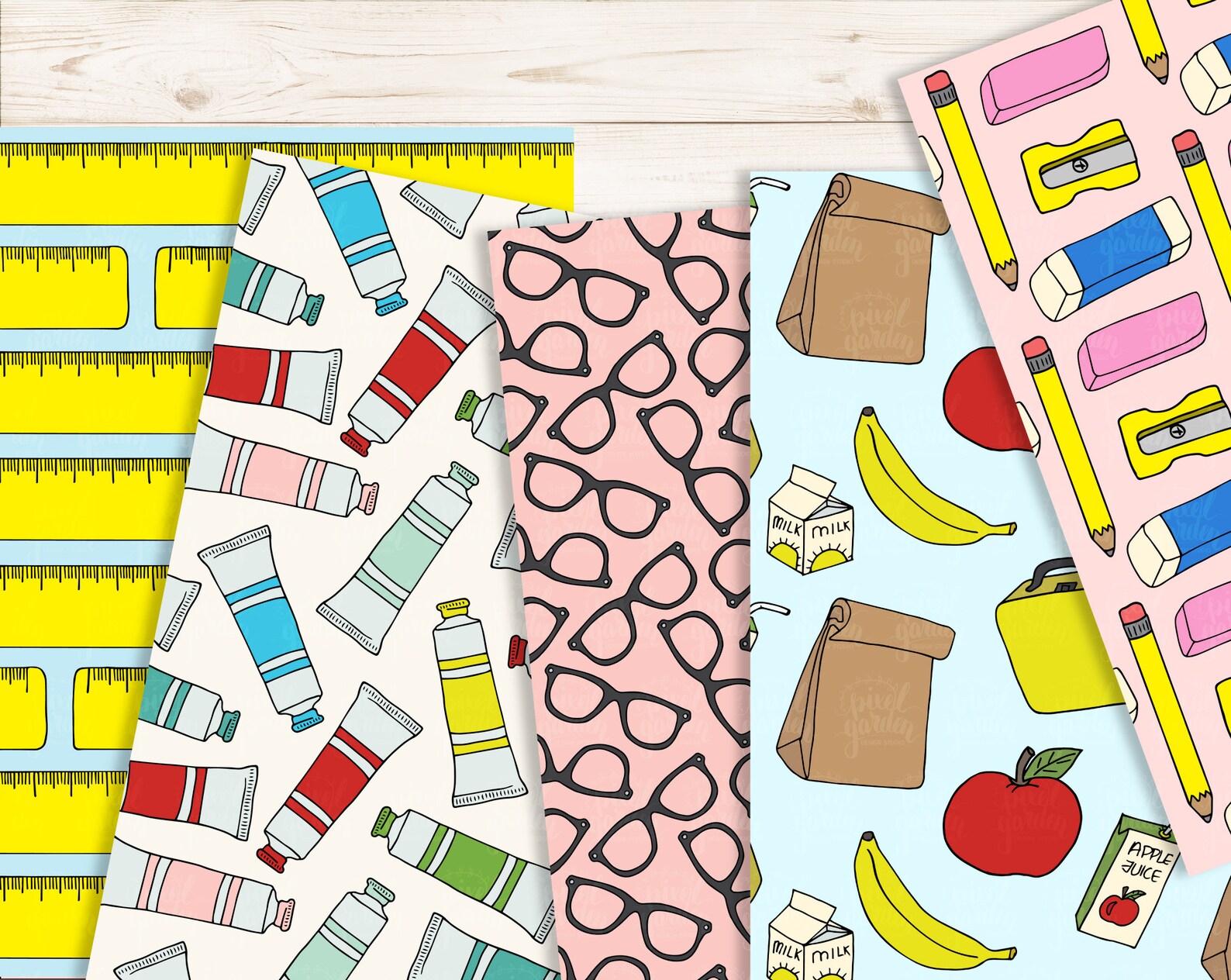 Back to School Digital Paper. Hand Drawn Student Teacher - Etsy