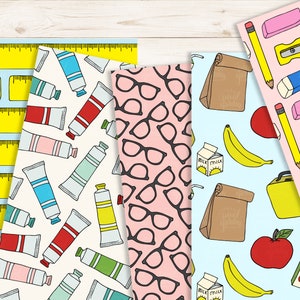 Back to School Digital Paper. Hand Drawn Student, Teacher Background ...