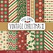Retro Christmas Digital Paper. Vintage Christmas Holiday Patterns. Red ...