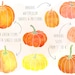 Watercolor Pumpkin Clipart. Hand Drawn Thanksgiving Pumpkins ...