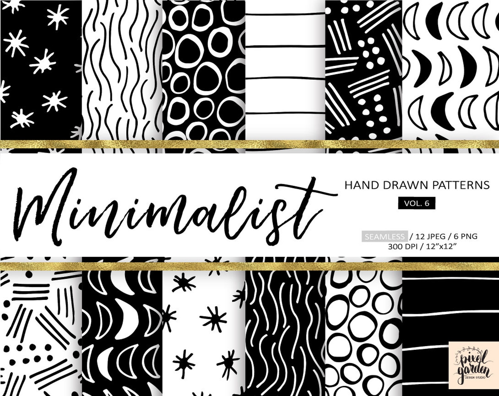 Black & White Geometric Digital Paper Minimalist Blog - Etsy