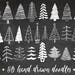 Chalk Christmas Tree Clipart. Hand Drawn Chalkboard Christmas Doodles ...