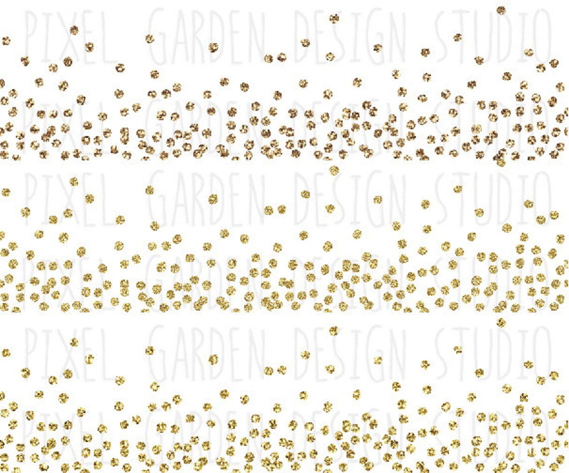 Glitter Confetti Borders Clip Art. Gold Glitter Frames. Gold - Etsy