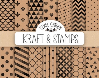 Fancy Digital Paper: kraft Designs Kraft Paper - Etsy