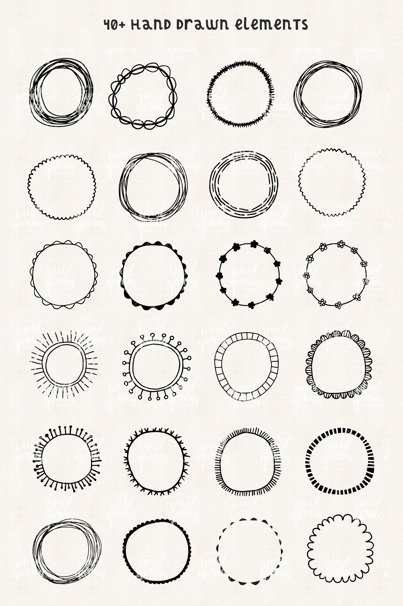 Doodle Frames Clipart. Hand Drawn Frames Clipart. Photo Borders, Frames ...