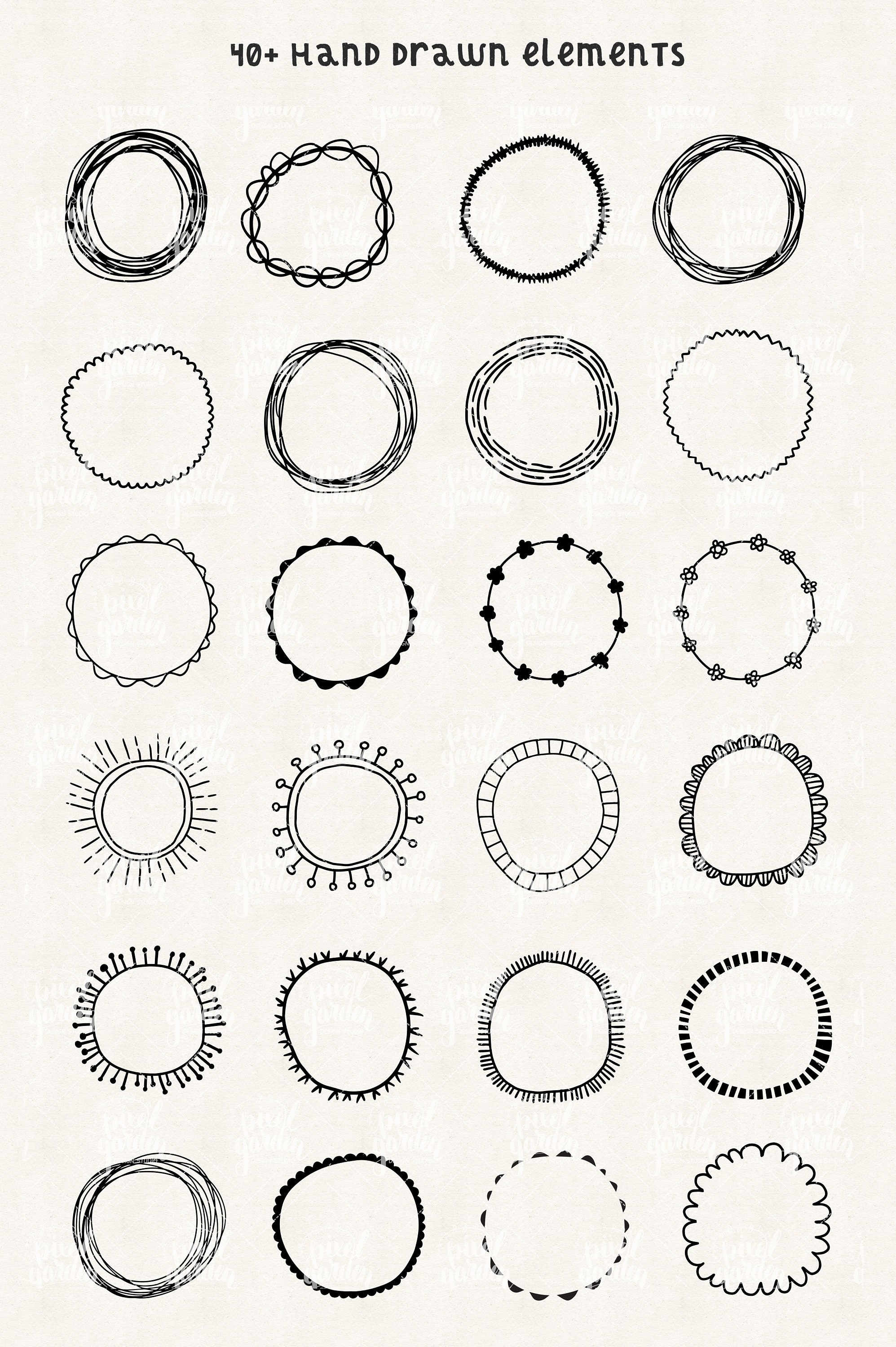 Doodle Frames Clipart. Hand Drawn Frames Clipart. Photo - Etsy Canada
