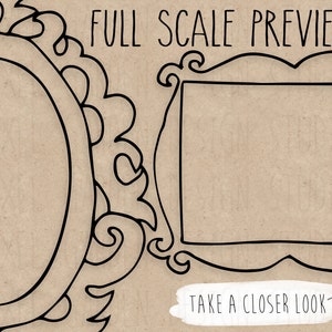 Hand Drawn Vintage Frames Clipart. Doodle Frames Clipart. Vintage ...