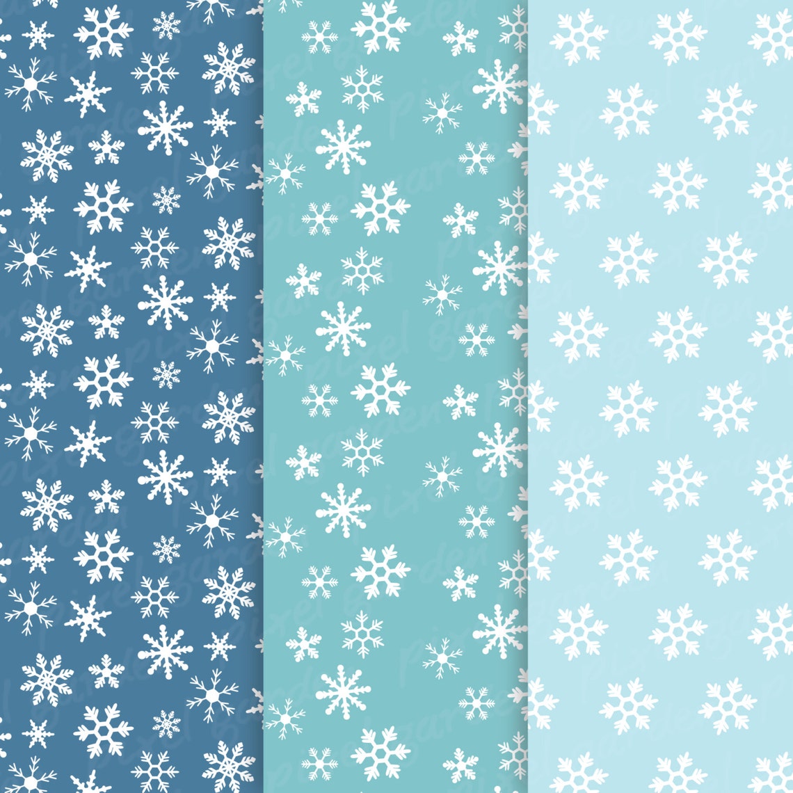 Snowflake Digital Paper. Winter Snow Scrapbook Paper. Snowflakes ...
