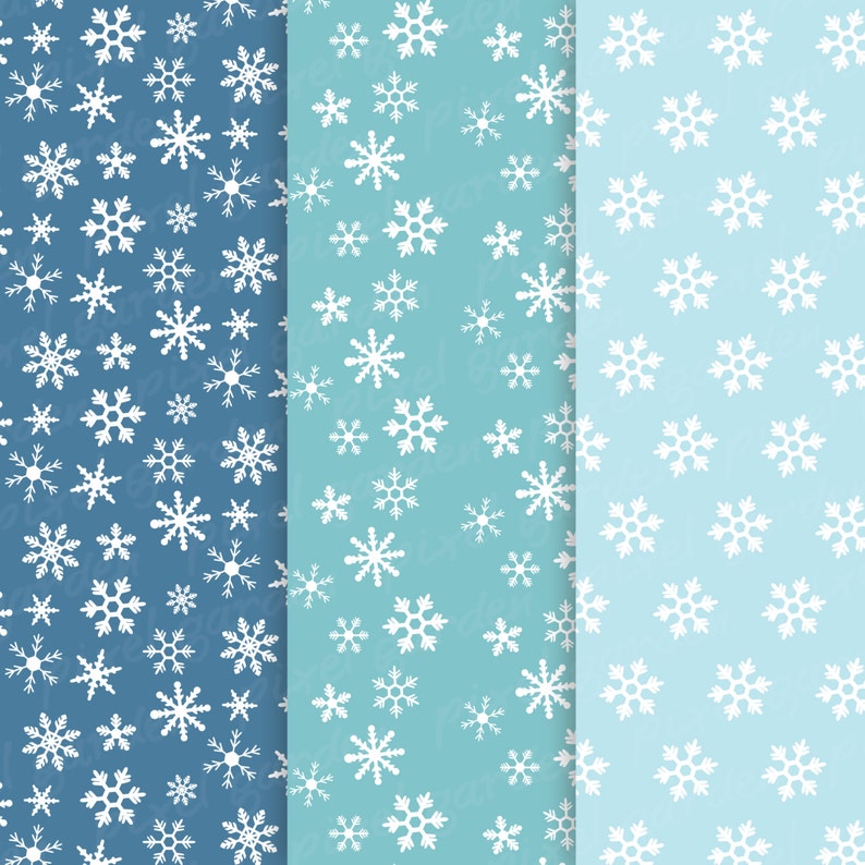 Snowflake Digital Paper. Winter Snow Scrapbook Paper. - Etsy