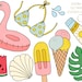 Summer Clipart. Hand Drawn Beach, Vacation, Holiday Clip Art. Doodle ...
