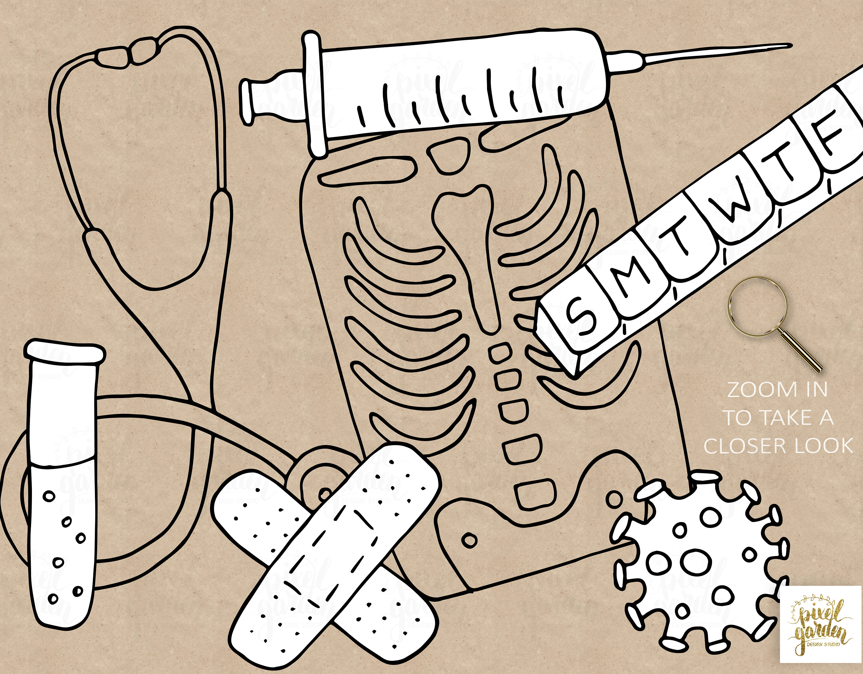 Hand Drawn Medical Clipart. Doodle Doctor, Medicine, Health Clip Art ...