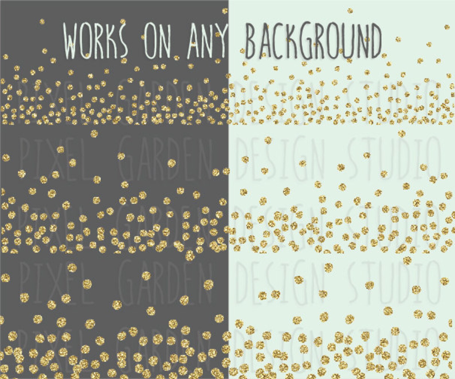 Gold Glitter Confetti Borders Clip Art. Glitter Borders and - Etsy