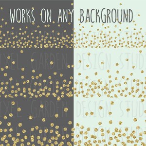 Gold Glitter Confetti Borders Clip Art. Glitter Borders and Frames ...