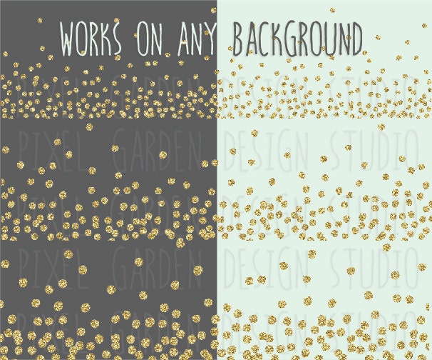 Gold Glitter Confetti Borders Clip Art. Glitter Borders and | Etsy
