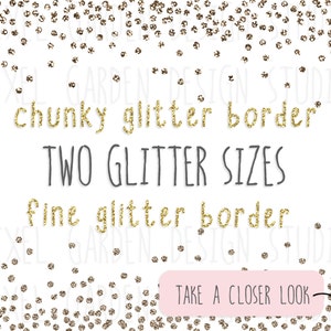 Glitter Confetti Borders Clip Art. Gold Glitter Frames. Gold, Silver ...