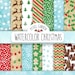 Christmas Digital Paper. Watercolor Rustic Christmas Patterns. Shabby ...