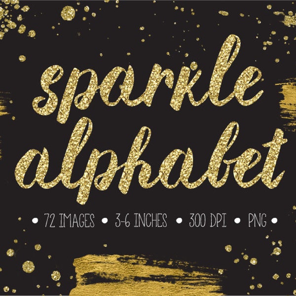 Gold Glitter Letters - Etsy