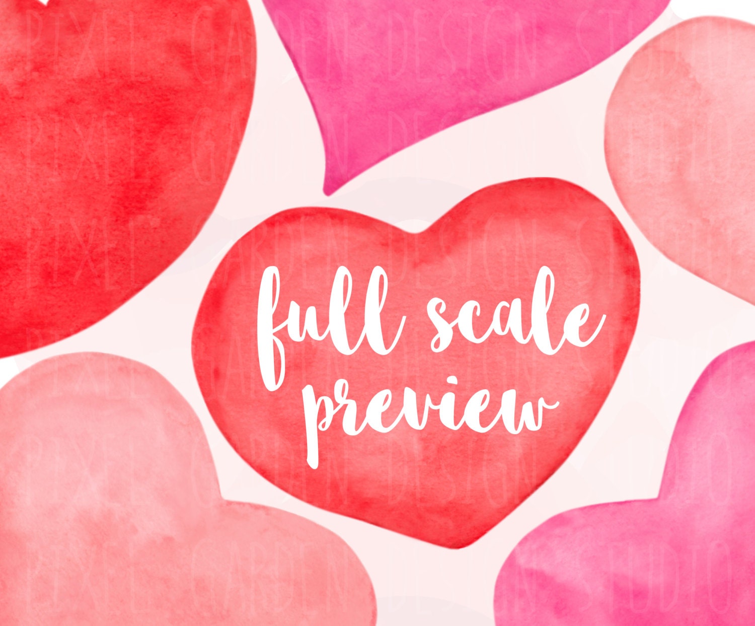 Watercolor Hearts Clipart. Hand Painted Heart Watercolor Clip Art. Red ...