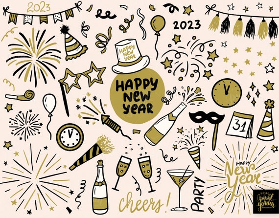 Celebrating New Years Clip Art