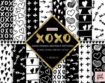 Love Digital Paper. Minimalist Valentines Day Background. Hand | Etsy