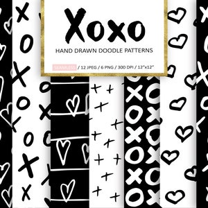 Love Digital Paper. Minimalist Valentines Day Background. Hand Drawn ...
