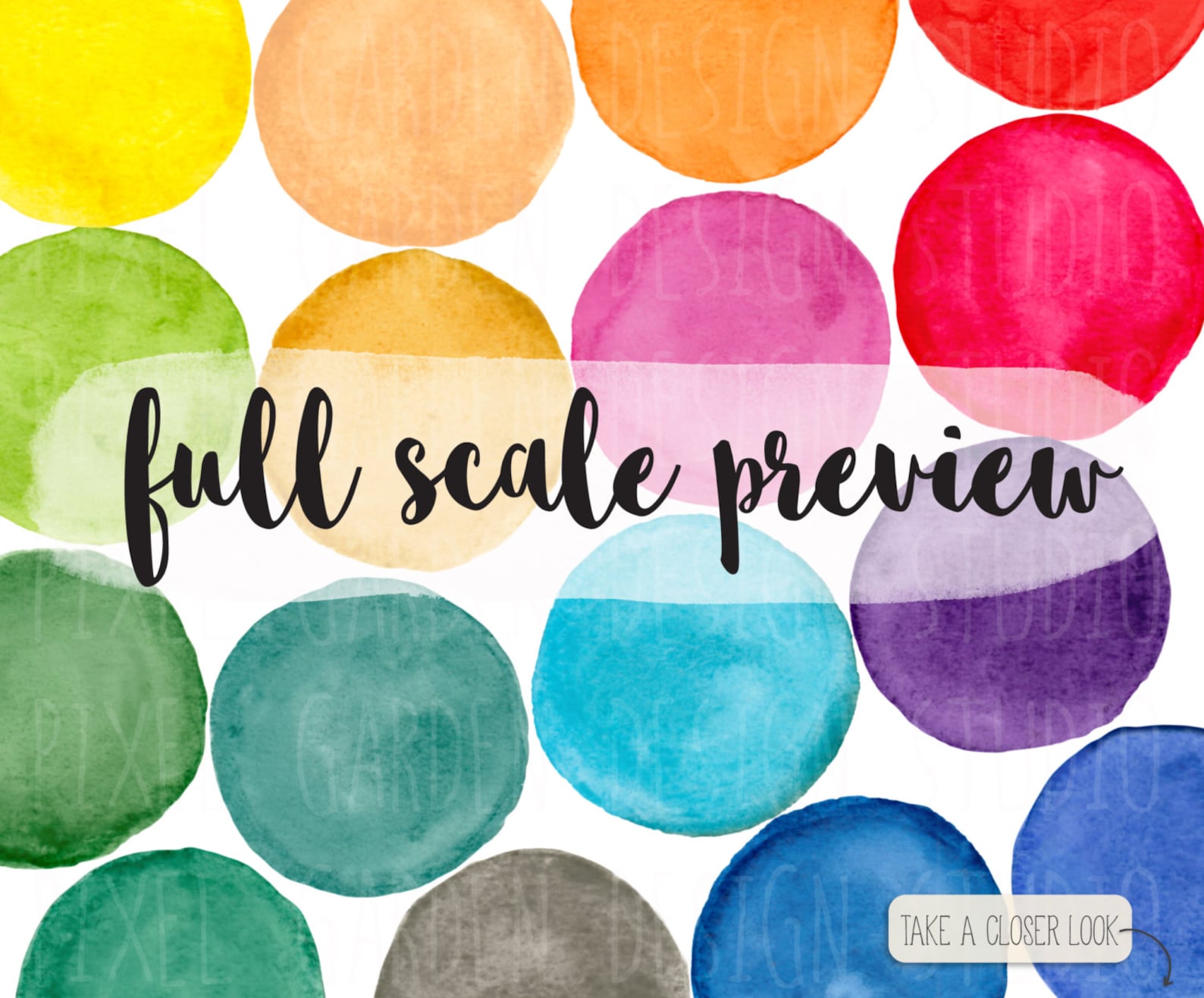 Watercolor Dots Clipart. Hand Painted Colorful Watercolour Circles ...