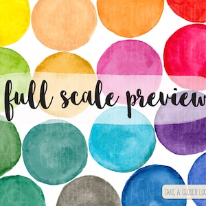 Watercolor Dots Clipart. Hand Painted Colorful Watercolour Circles ...