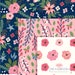 Navy & Pink Floral Digital Paper Background. Shabby Cottage Chic ...