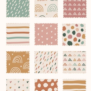 Cute Boho Digital Paper. Boho Rainbow Seamless Pattern. Polka Dot Boho ...